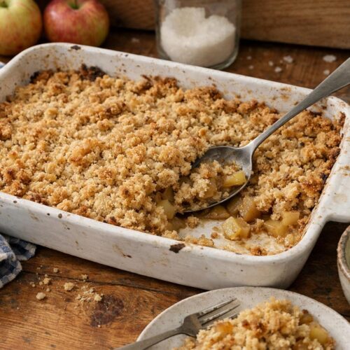 Crumble aux pommes facile : croustillant, fondant, prêt en 50 min
